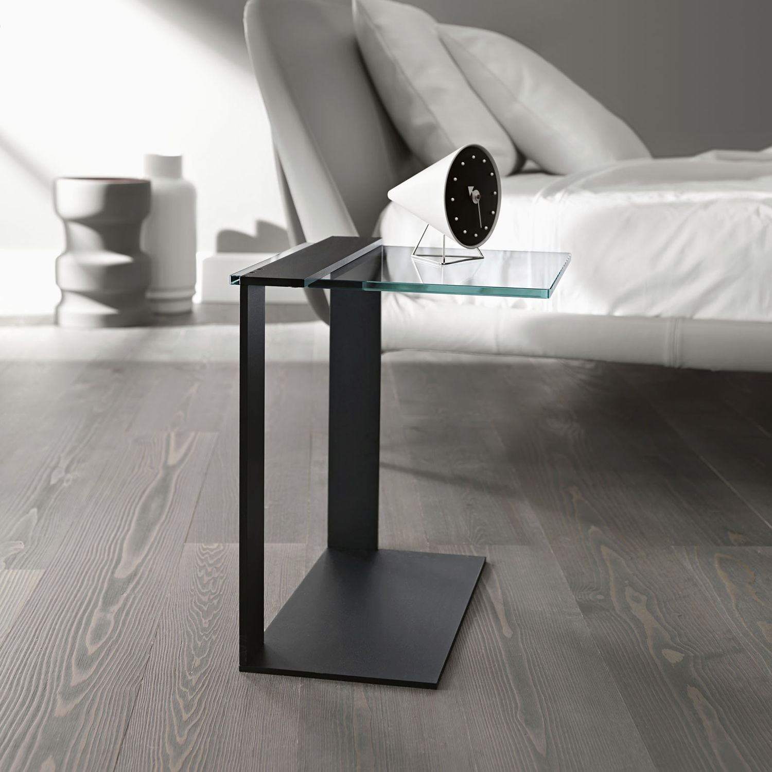 Contemporary side table - JOLIET - TONELLI Design - smoked glass ...