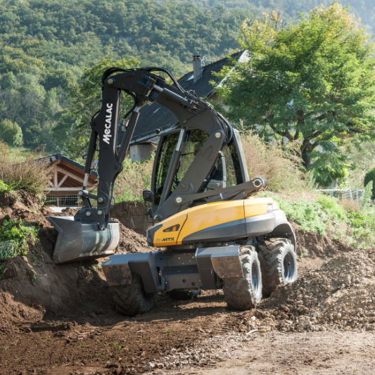 Midi excavator - 12MTX - MECALAC Baumaschinen GmbH - wheeled / swivel / ergonomic