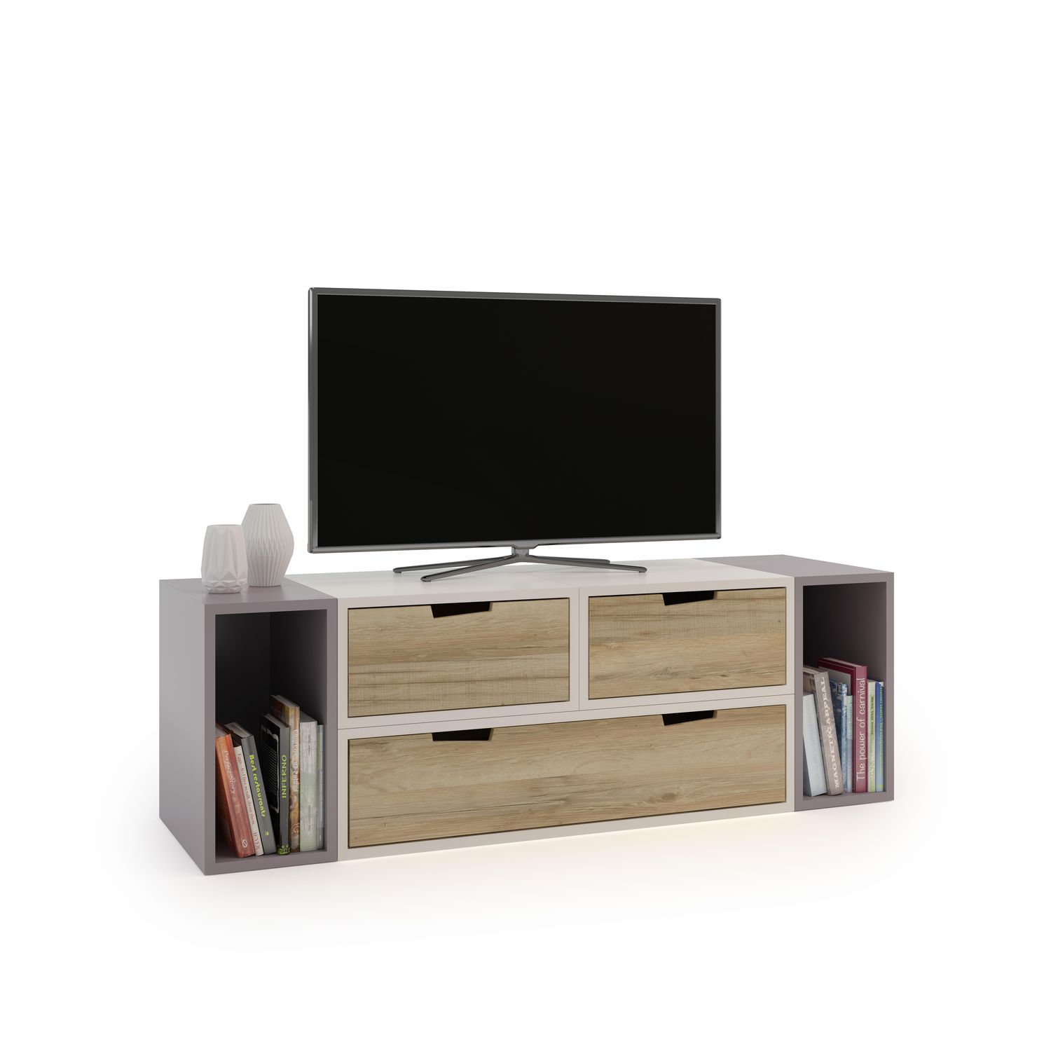 Contemporary TV cabinet - ESPACE LOGGIA - modular / oak / MDF