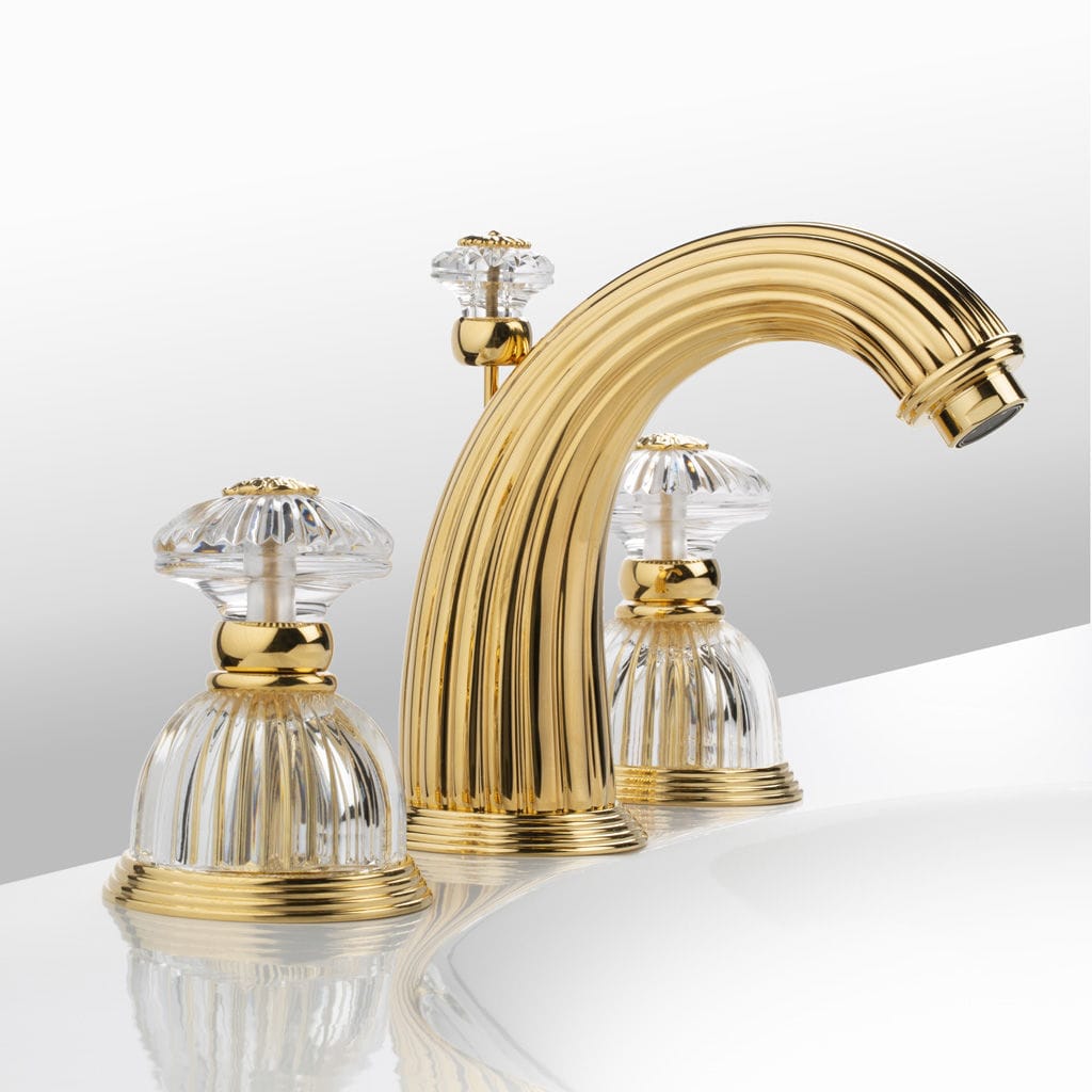 Double-handle washbasin mixer tap - C50-1301 DÔME CANNELÉ - Cristal ...