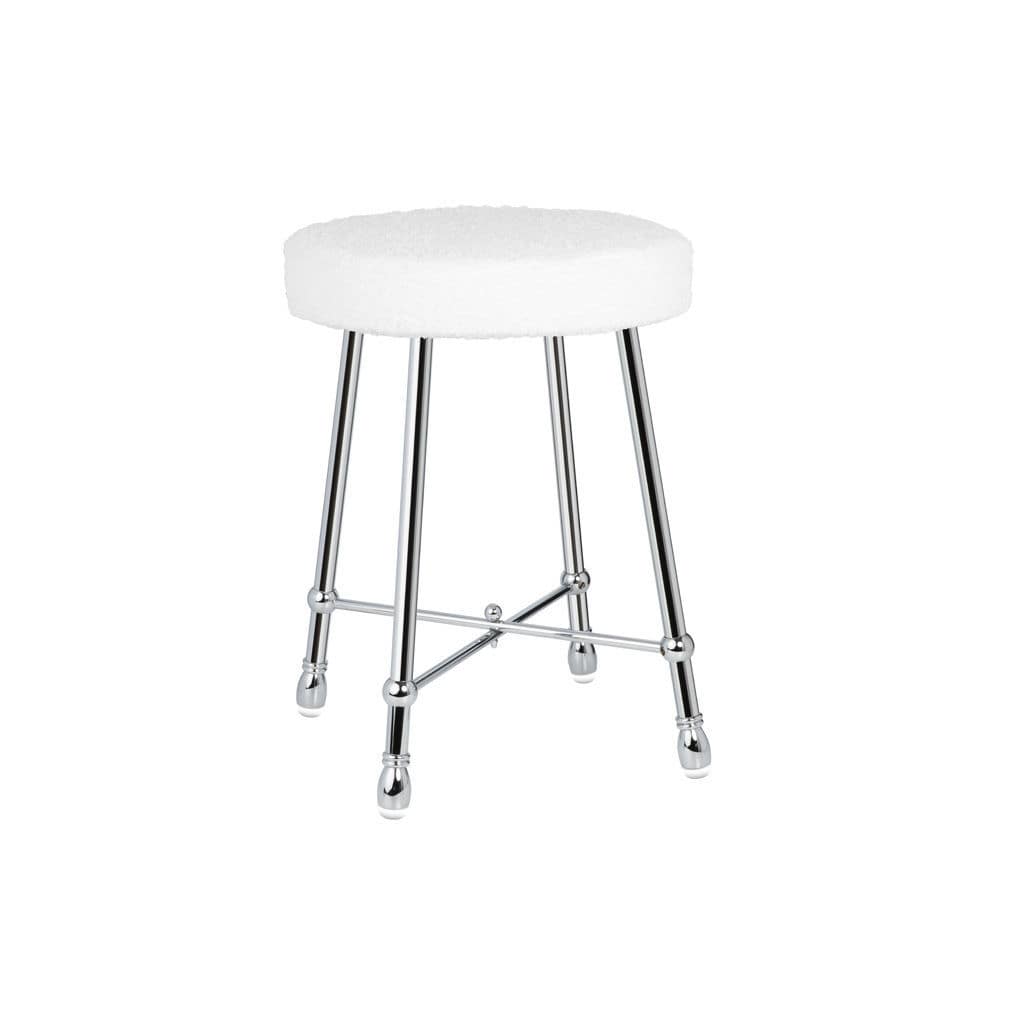 Traditional stool - FS01-6130 - Cristal&Bronze - fabric / brass base ...