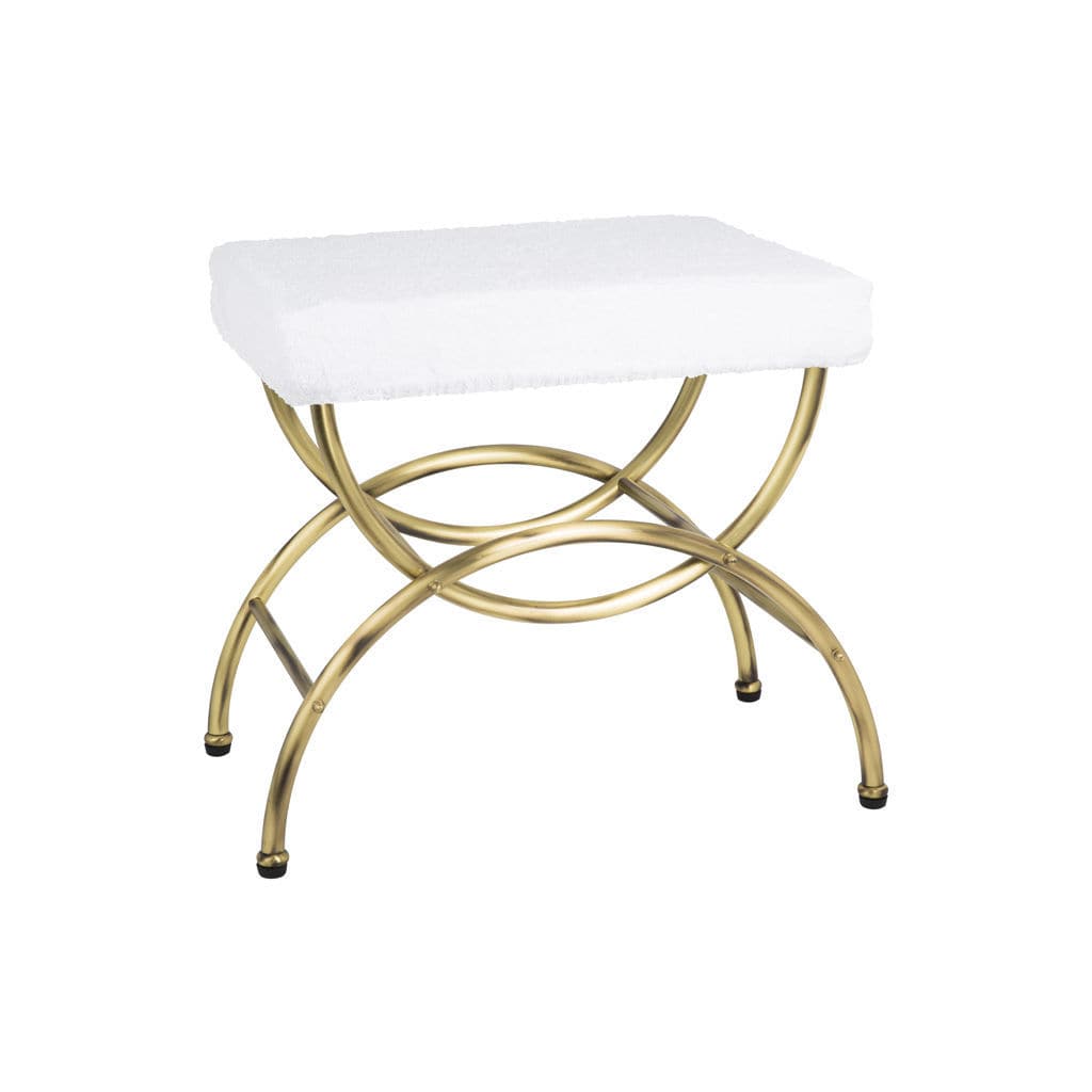 Contemporary stool - FS01-6135 - Cristal&Bronze - fabric / brass base ...