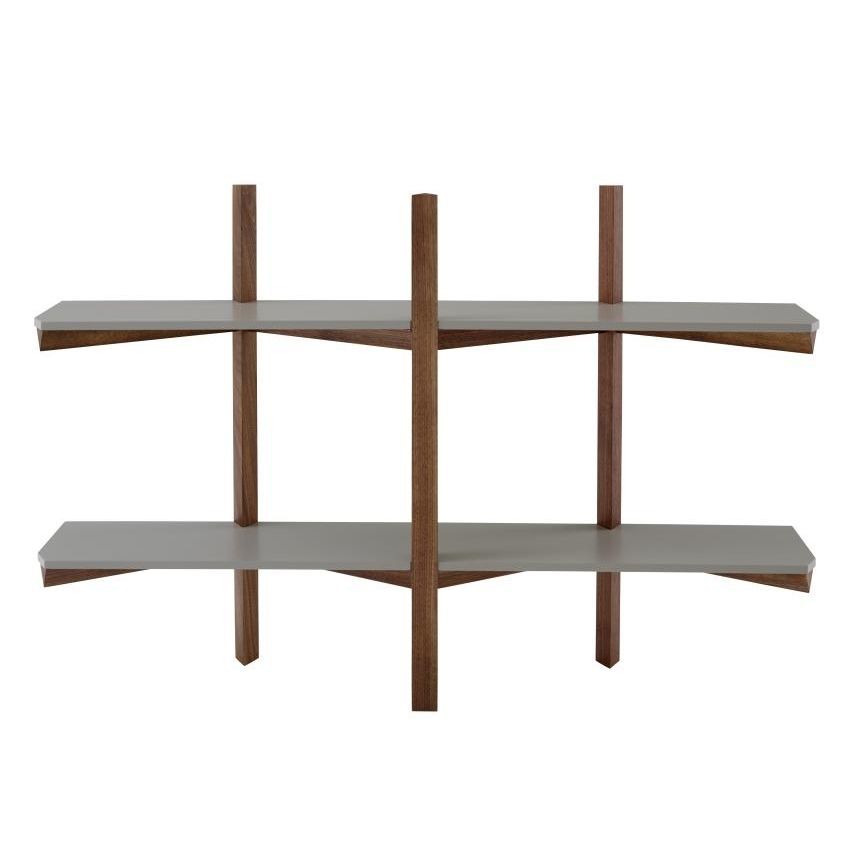 Wall-mounted shelf - BIPLAN - CINNA - contemporary / walnut / lacquered MDF