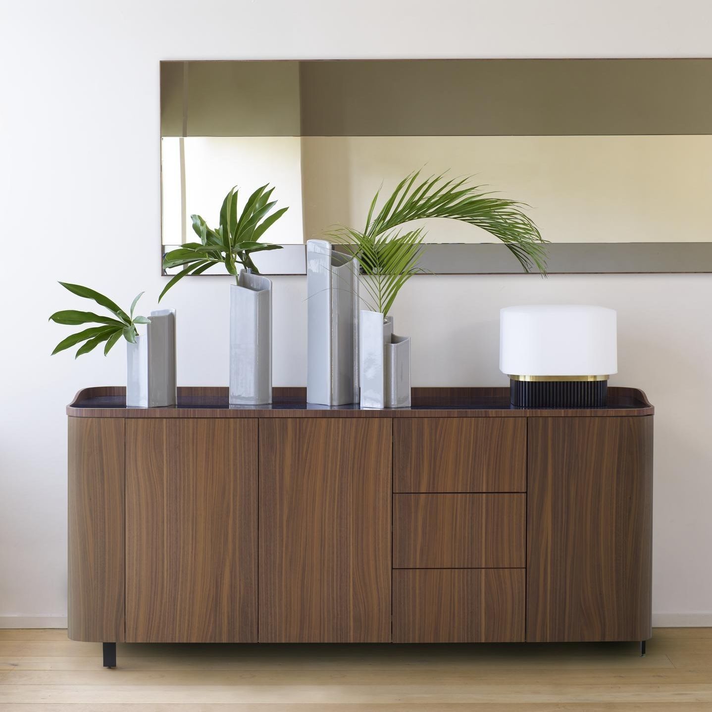 Contemporary sideboard - POSTMODERNE - CINNA - walnut / lacquered MDF ...