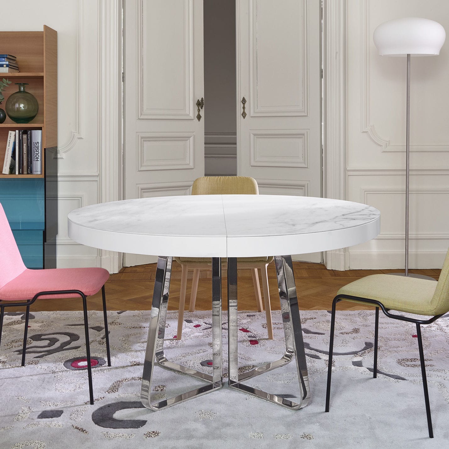 Contemporary dining table - AVA - CINNA - wooden / porcelain stoneware ...