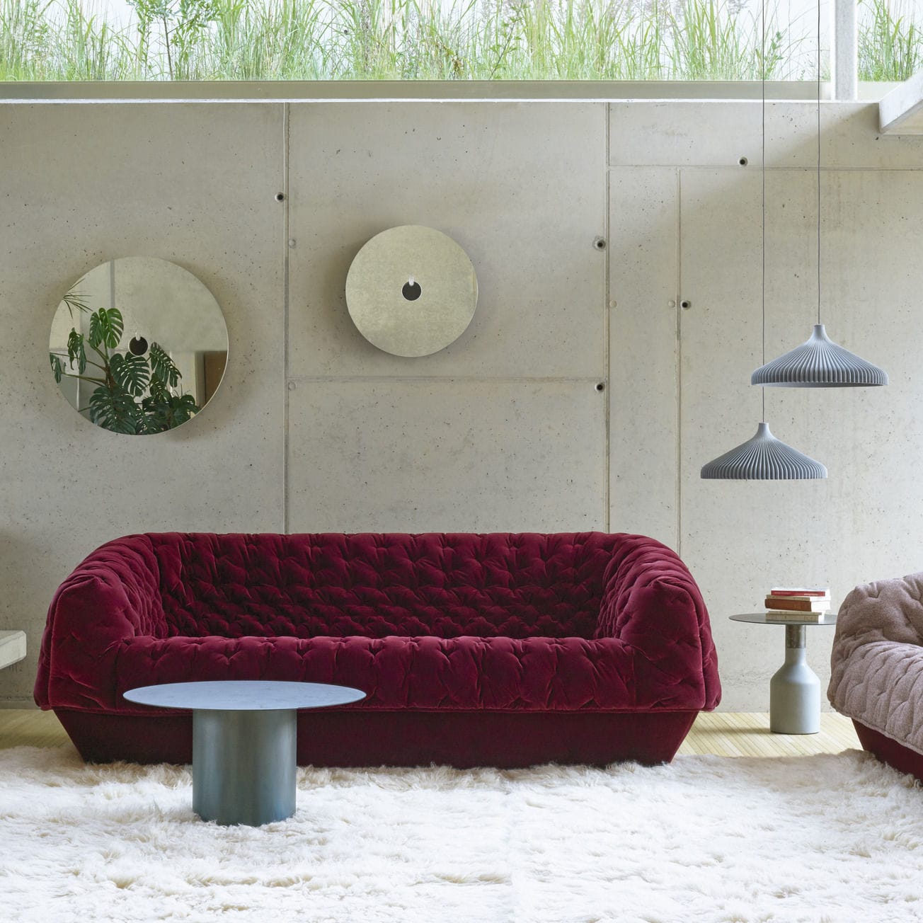 Wall-mounted mirror - URA - CINNA - commercial / contemporary / round