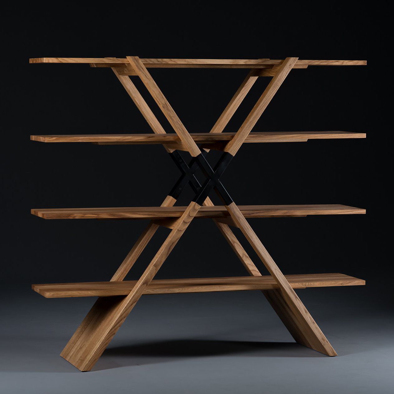 Contemporary shelf - X - Artisan Solid Wood Furniture - oak / walnut ...