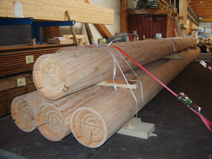 Wooden prefabricated pillar - Artbois SA - round