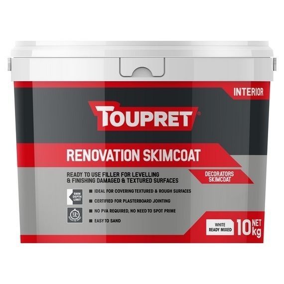 Finishing coating - SKIMCOAT - TOUPRET - jointing / indoor / plaster