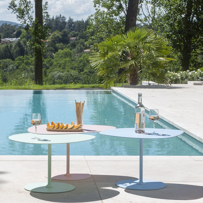 Contemporary nesting tables - Galet - Matière Grise - steel / aluminum ...