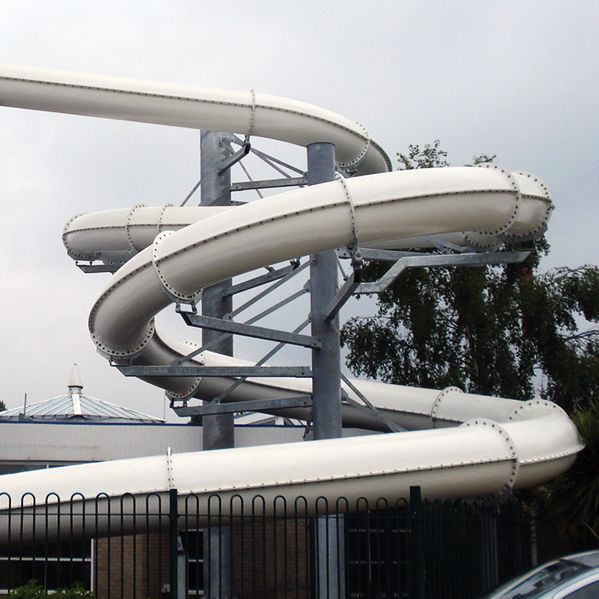 Curved slide - G-FORCE - Van Egdom - for water park / high-speed / tubular