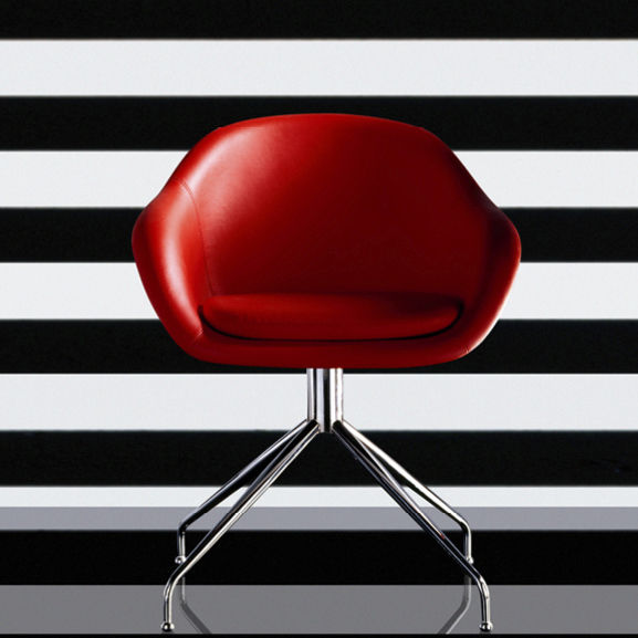 Contemporary visitor chair - FÓRMULA - JMM - indoor / fabric / metal