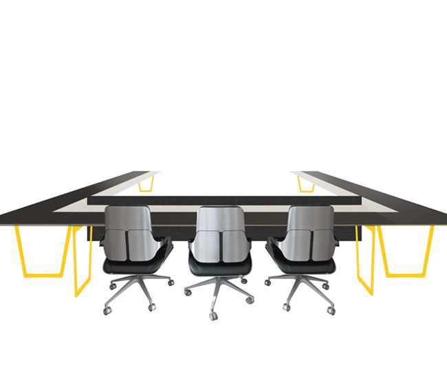 Contemporary conference table / wooden / metal / rectangular - ARO - JMM