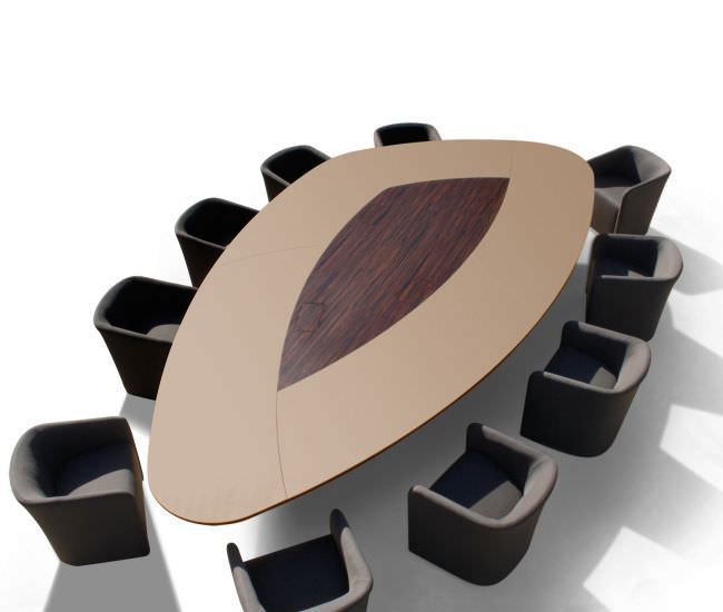 Contemporary boardroom table - ALMOND - JMM - wooden / glass / metal