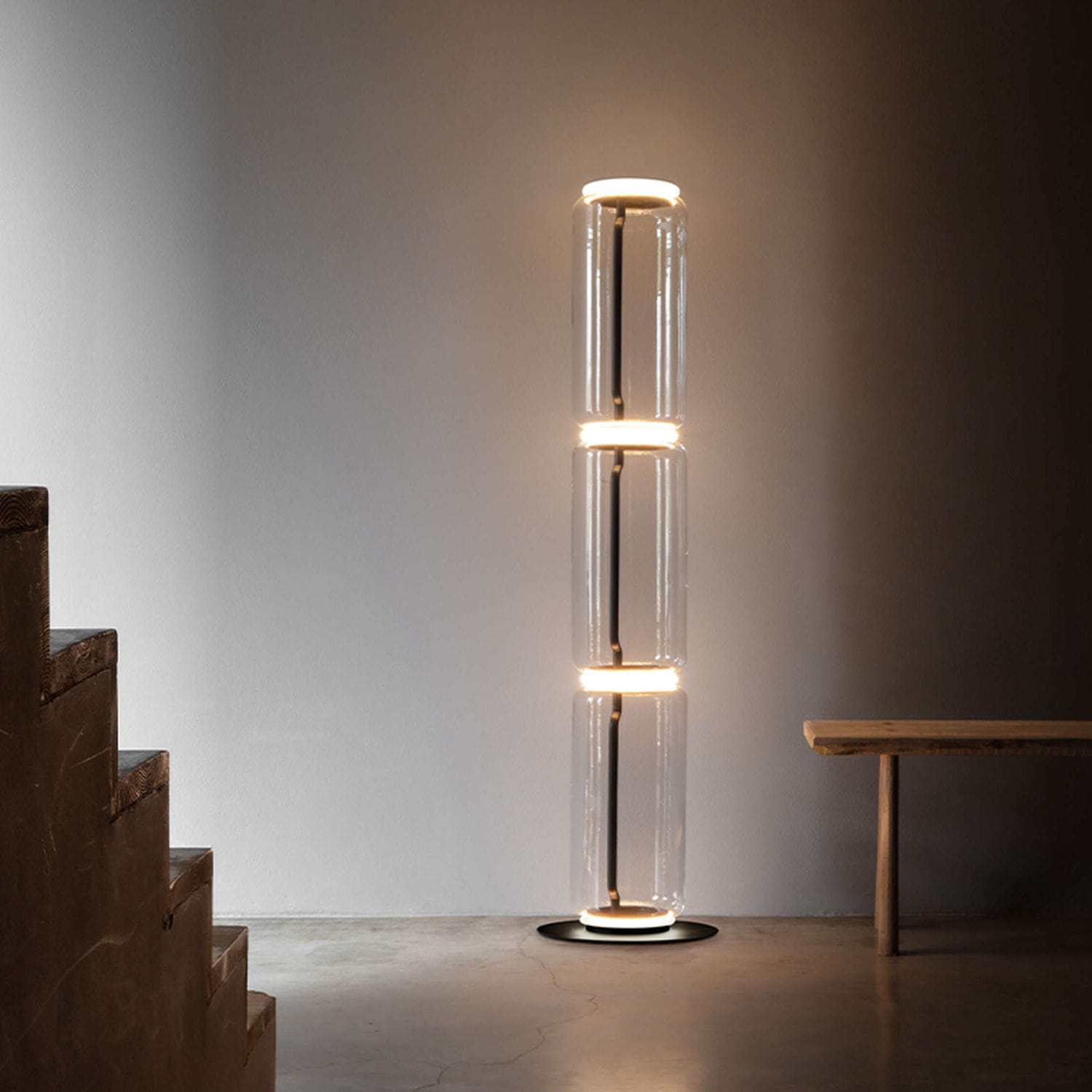 Contemporary light column - Noctambule - FLOS - steel / silicone / cast ...