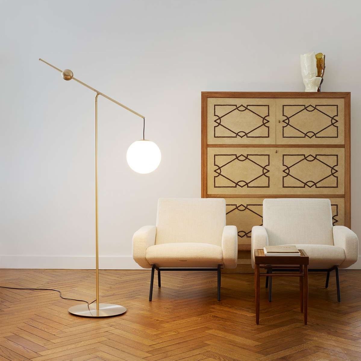 Floor-standing lamp - Malamata - LUCEPLAN - steel / blown glass ...