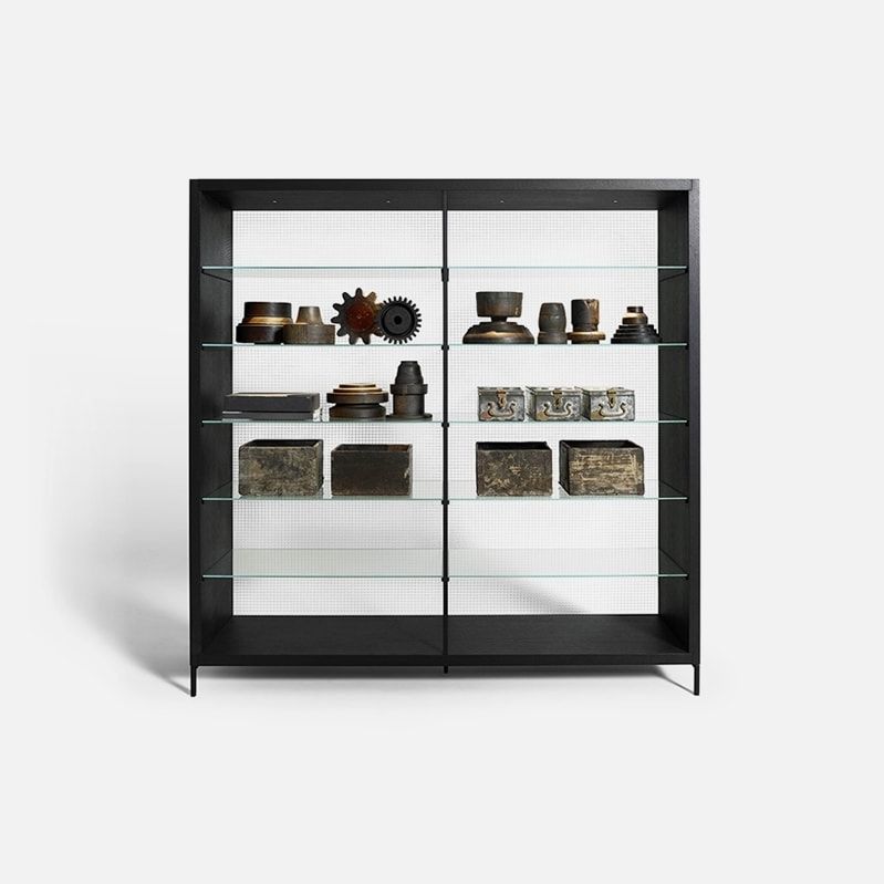 Contemporary shelf - Combi - DePadova - oak / wood veneer / painted steel