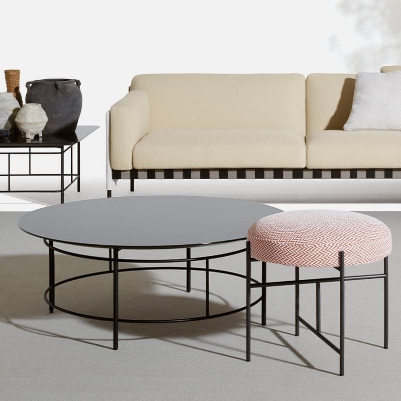 Contemporary coffee table - Andon - DePadova - marble / enamaled lava ...