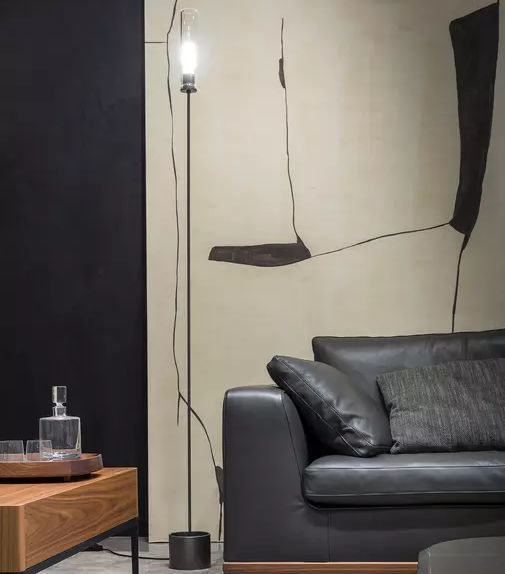 Floor-standing lamp - Nottiluca - ALBUM - titanium / glass / contemporary