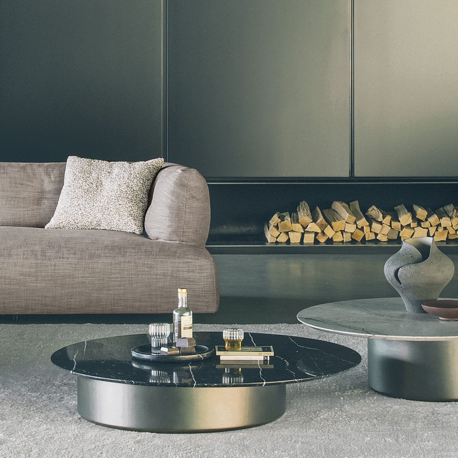 Contemporary coffee table - IMAE - desiree divani - marble / metal base ...