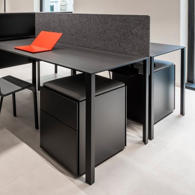 Metal office unit - LESSLESS - UNIFOR - 3-drawer / on casters / modular