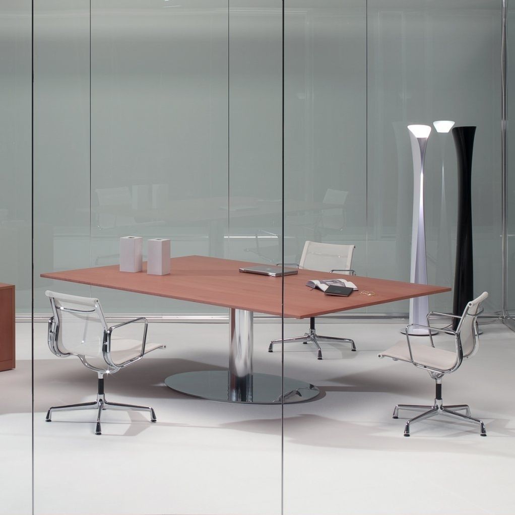 Contemporary boardroom table - MOODWAY - UNIFOR - wooden / metal base / rectangular