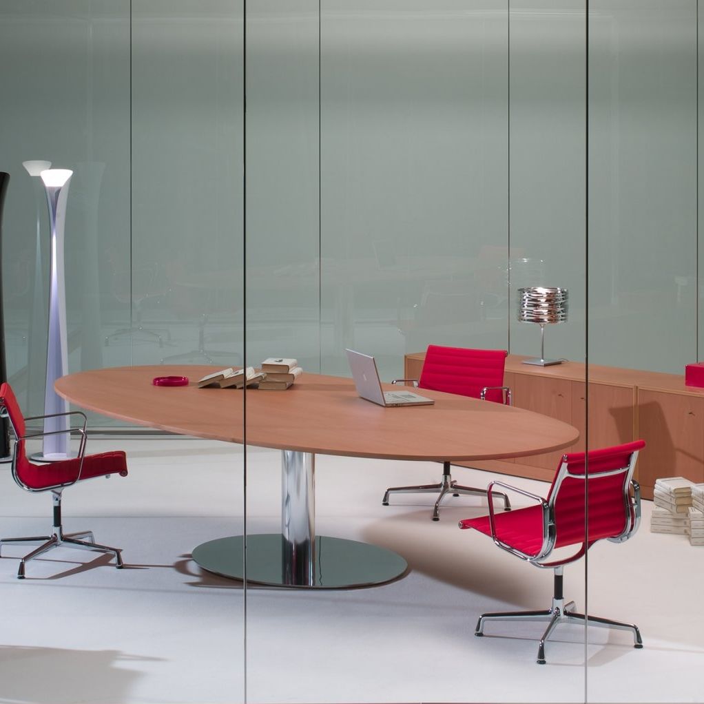 Contemporary boardroom table - MOODWAY - UNIFOR - wooden / metal base / rectangular