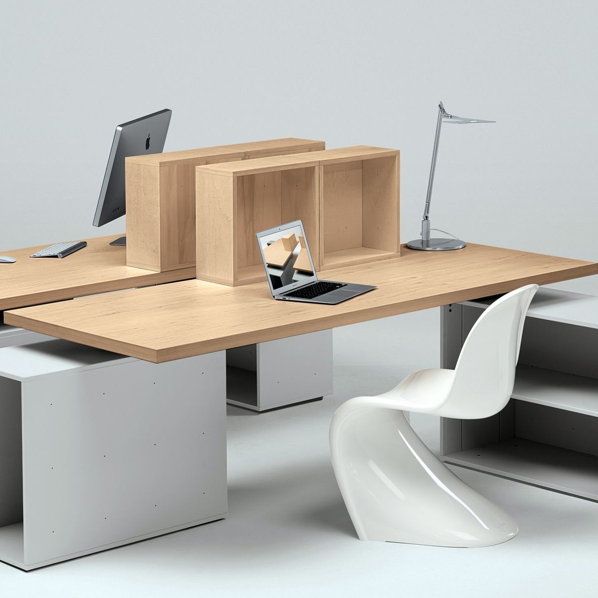 Workstation desk - CASES - UNIFOR - free-standing / contemporary / wooden