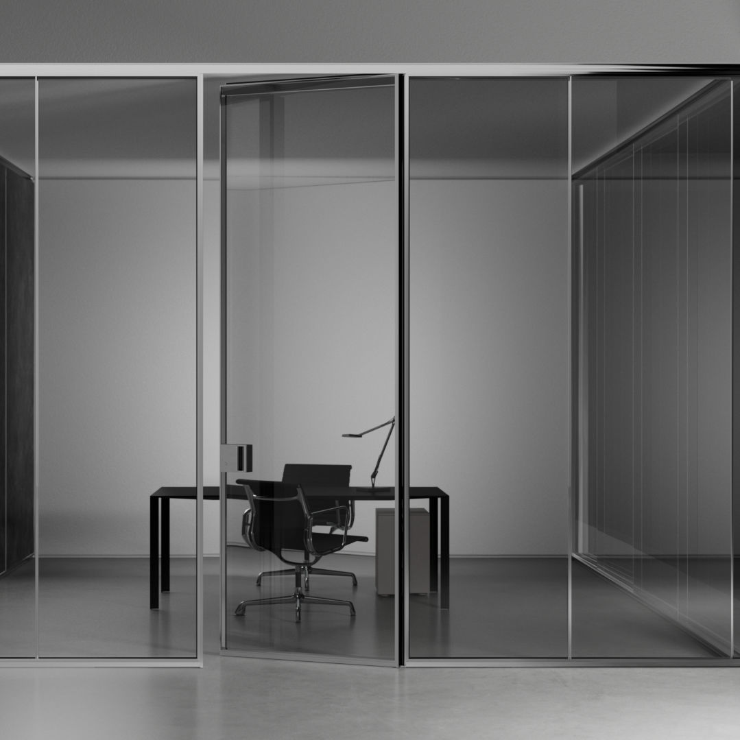 Fixed partition - AP - UNIFOR - double-glazed / aluminum / commercial