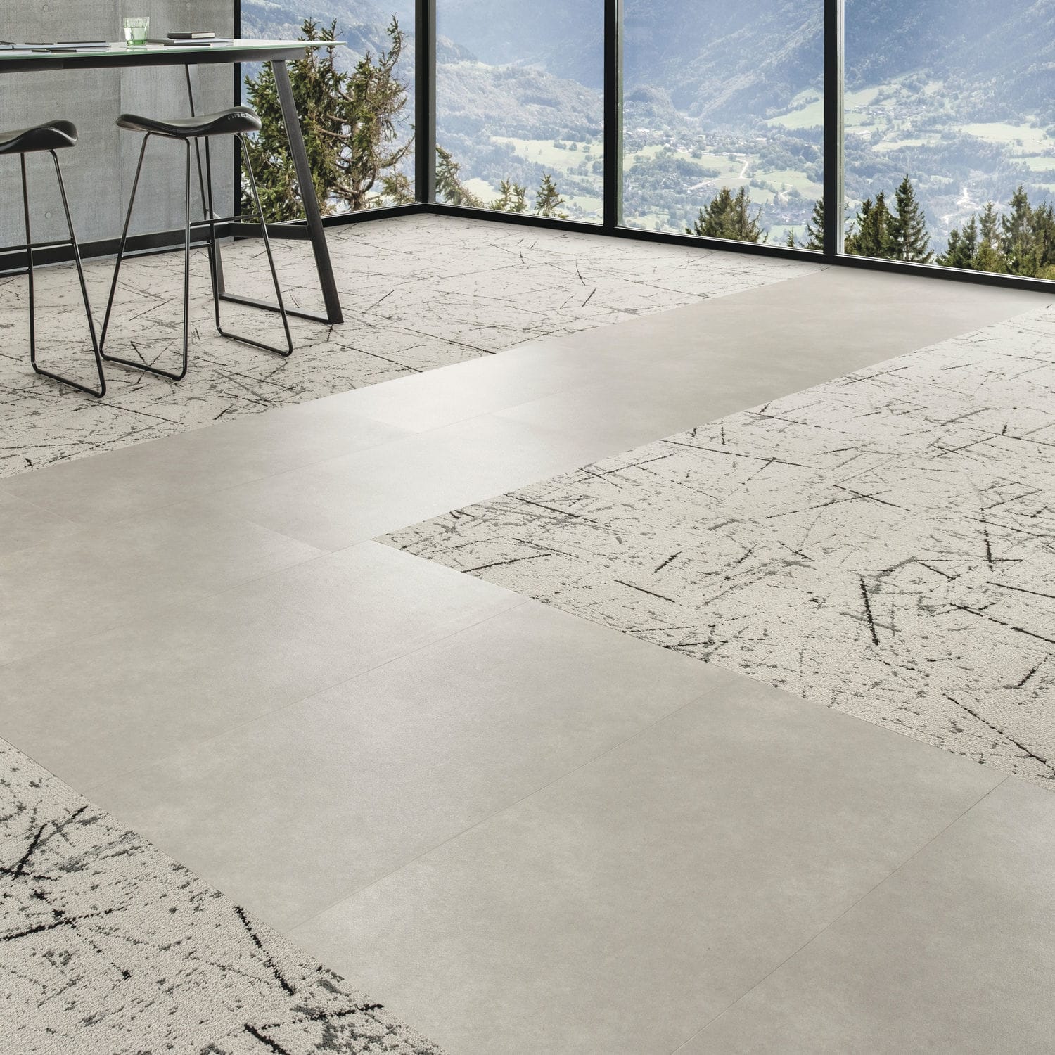 Vinyl flooring - RIGID - Balsan - textile / indoor / bathroom