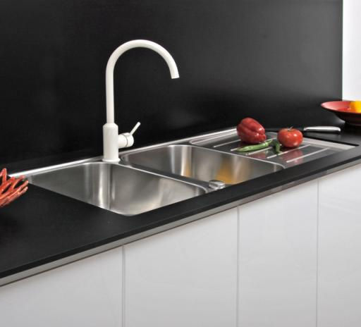 Double kitchen sink - DESK FORM, a.s - with drainboard / stainless ...
