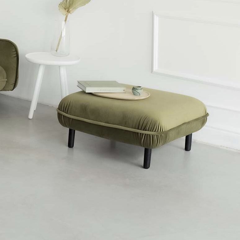 Contemporary pouf - Bean - EMKO - fabric / wooden / square