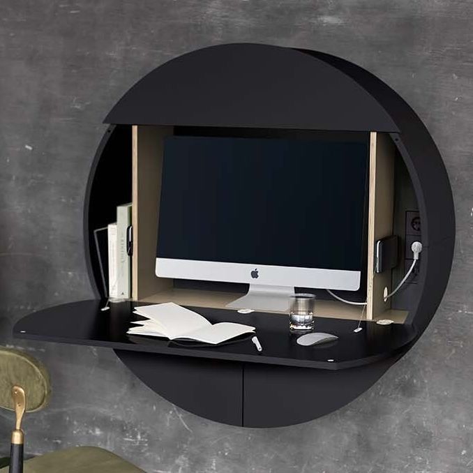 Wall-mounted desk - Pill Extra - EMKO - contemporary / wooden / oval