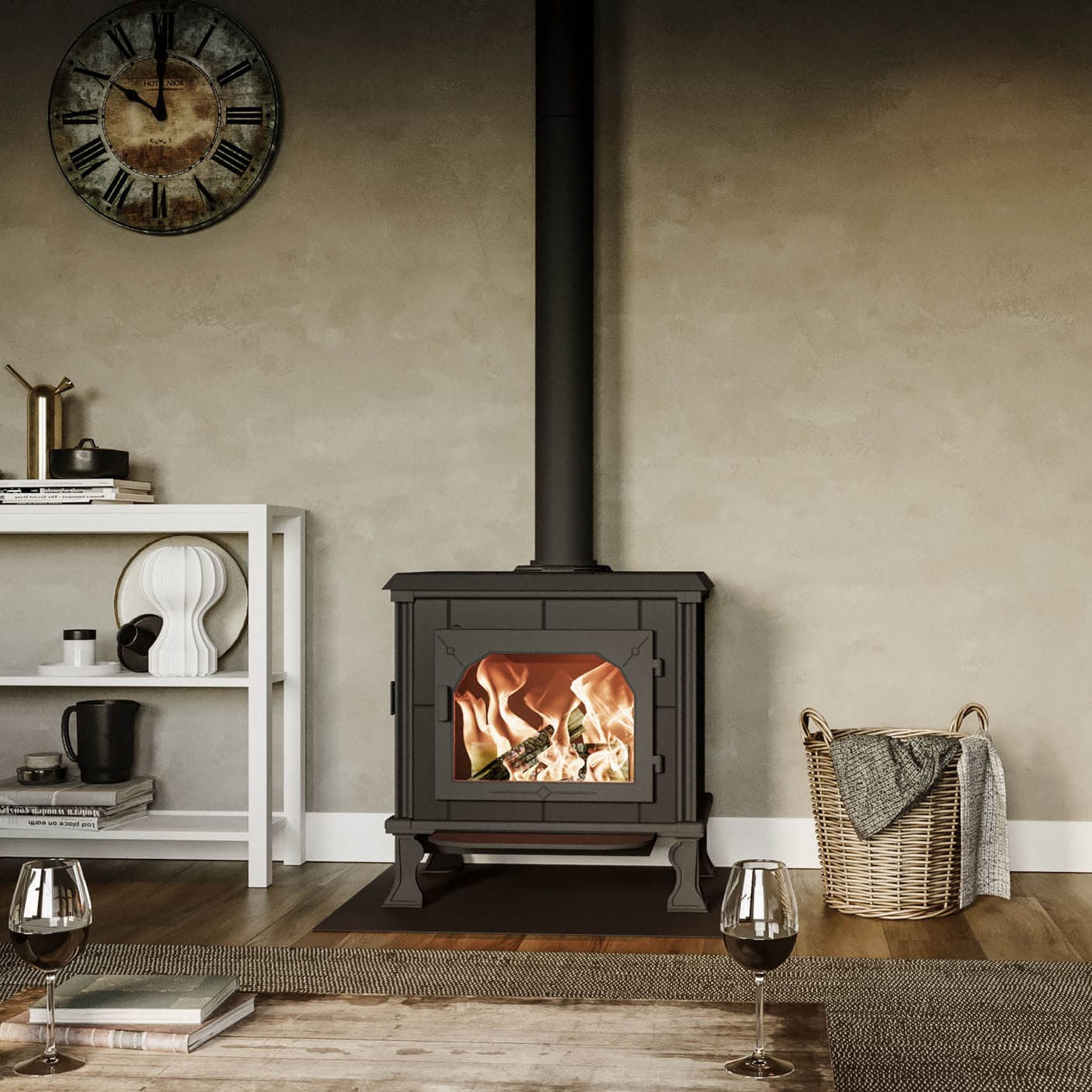 Wood heating stove - Vision Basic - Altech - 0 - 5 kW / 13 kW / floor ...