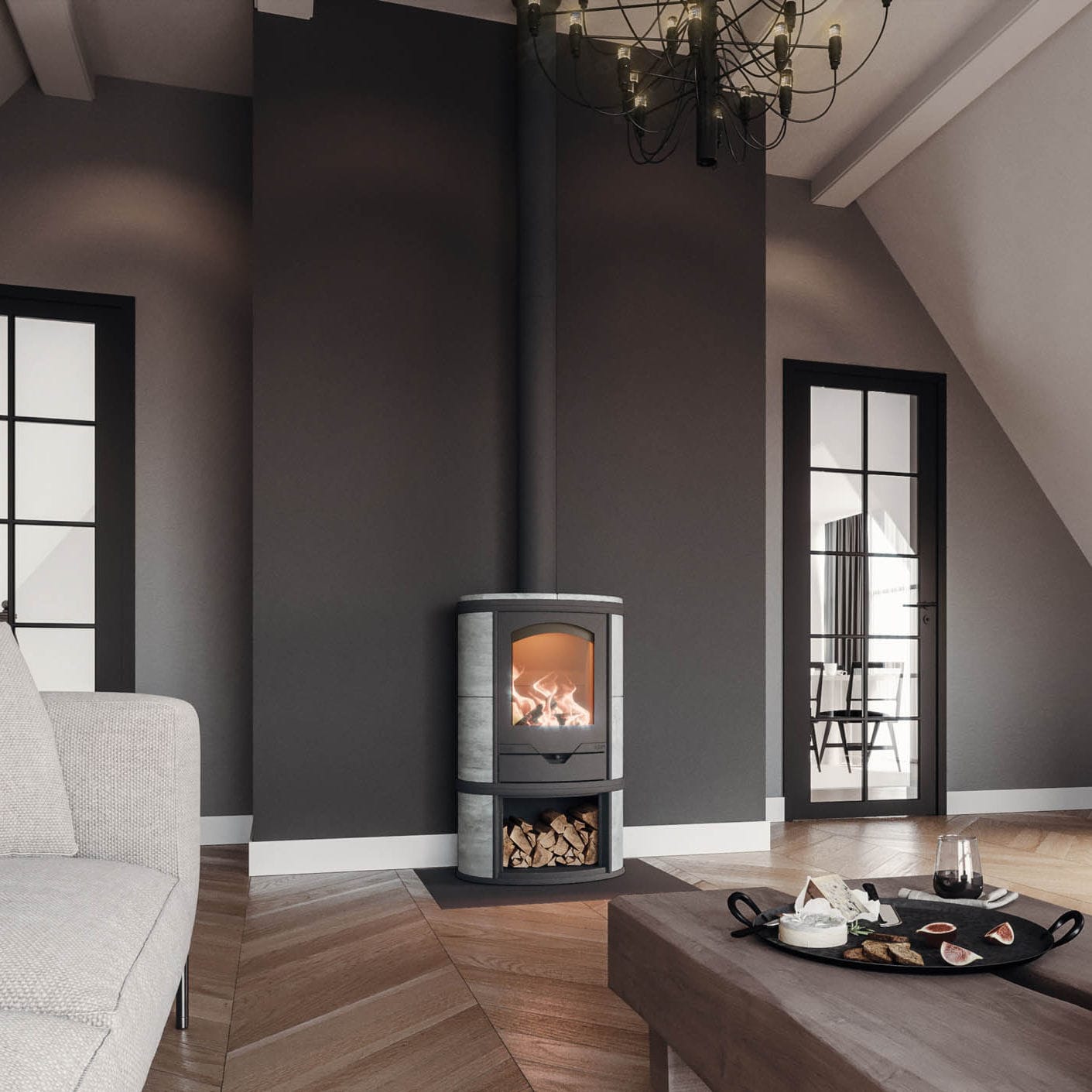 Wood heating stove - Eclips Depot - Altech - 4 kW / 9 kW / floor-mounted