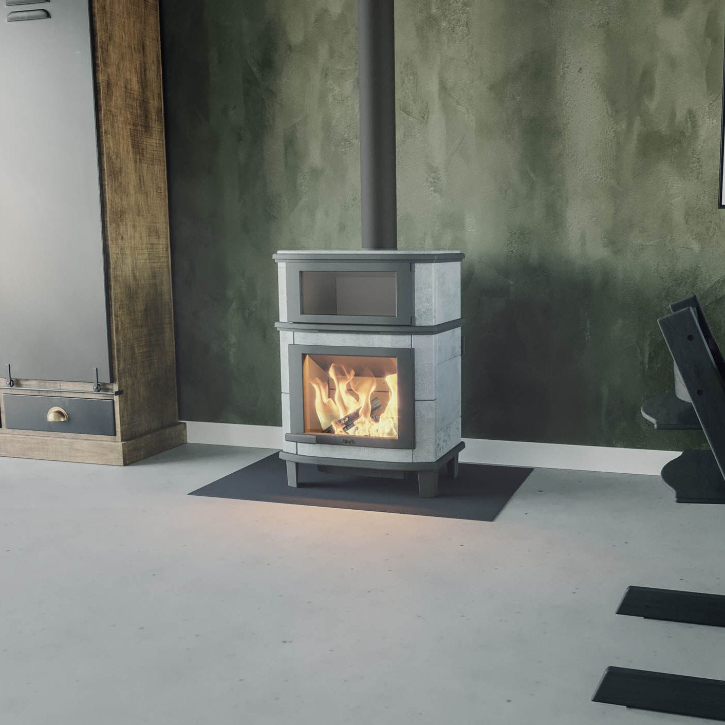 Wood heating stove - Grande Noblès Gourmet - Altech - 0 - 5 kW / 11 kW ...