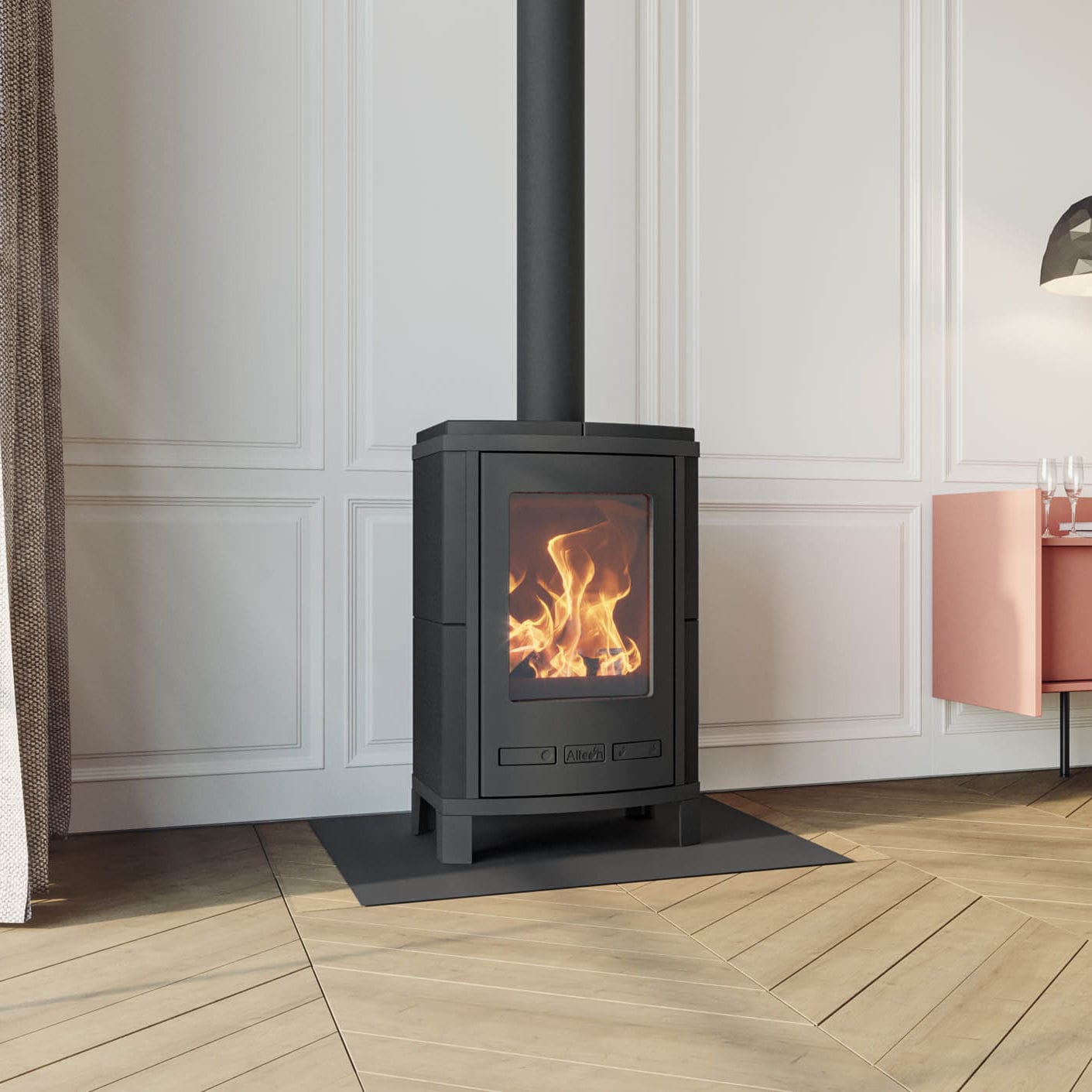 Wood heating stove - Torus Basis - Altech - 0 - 5 kW / 8 kW / with legs