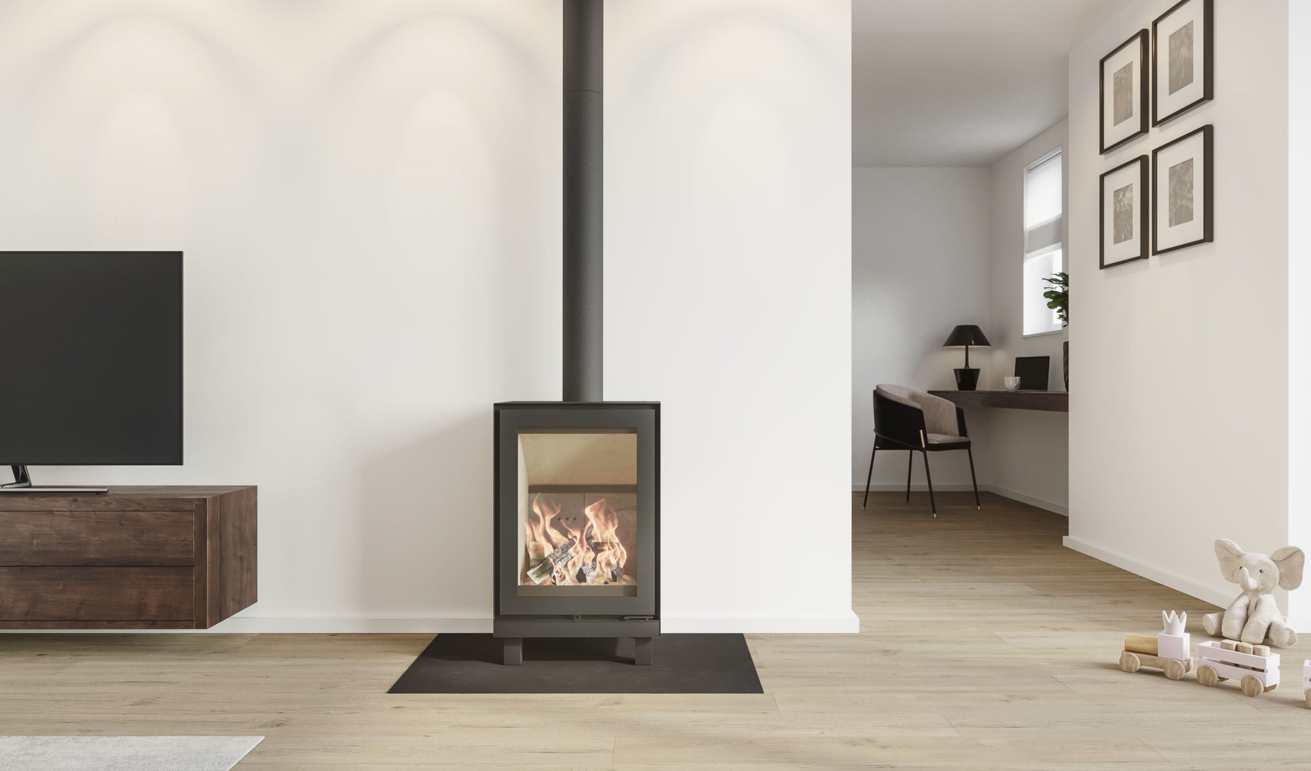 Wood heating stove - MAX H - Altech - 0 - 5 kW / 5 kW...10 kW / with legs