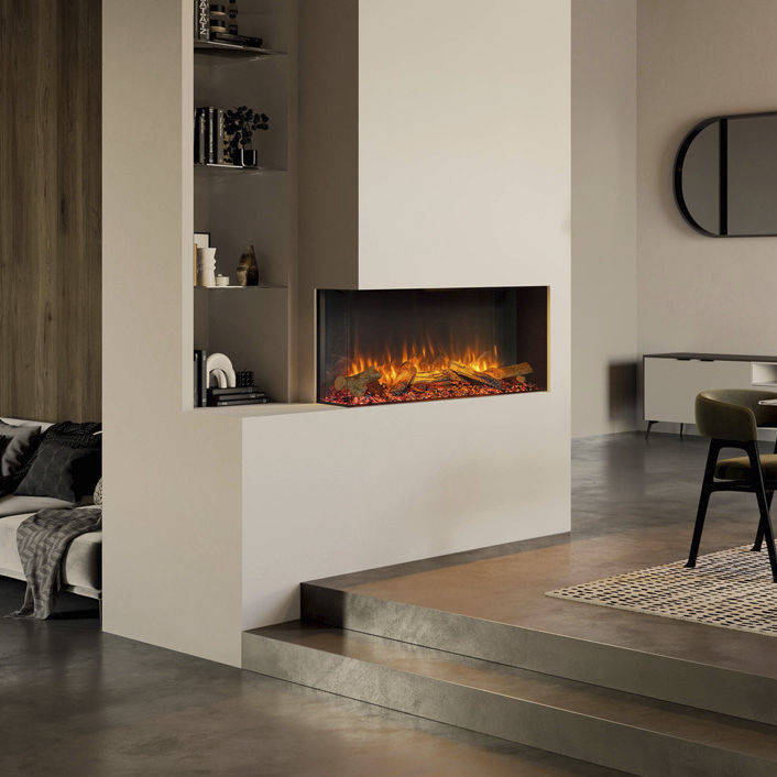 Corner fireplace insert - eReflex 110RW - STOVAX & GAZCO - electric ...