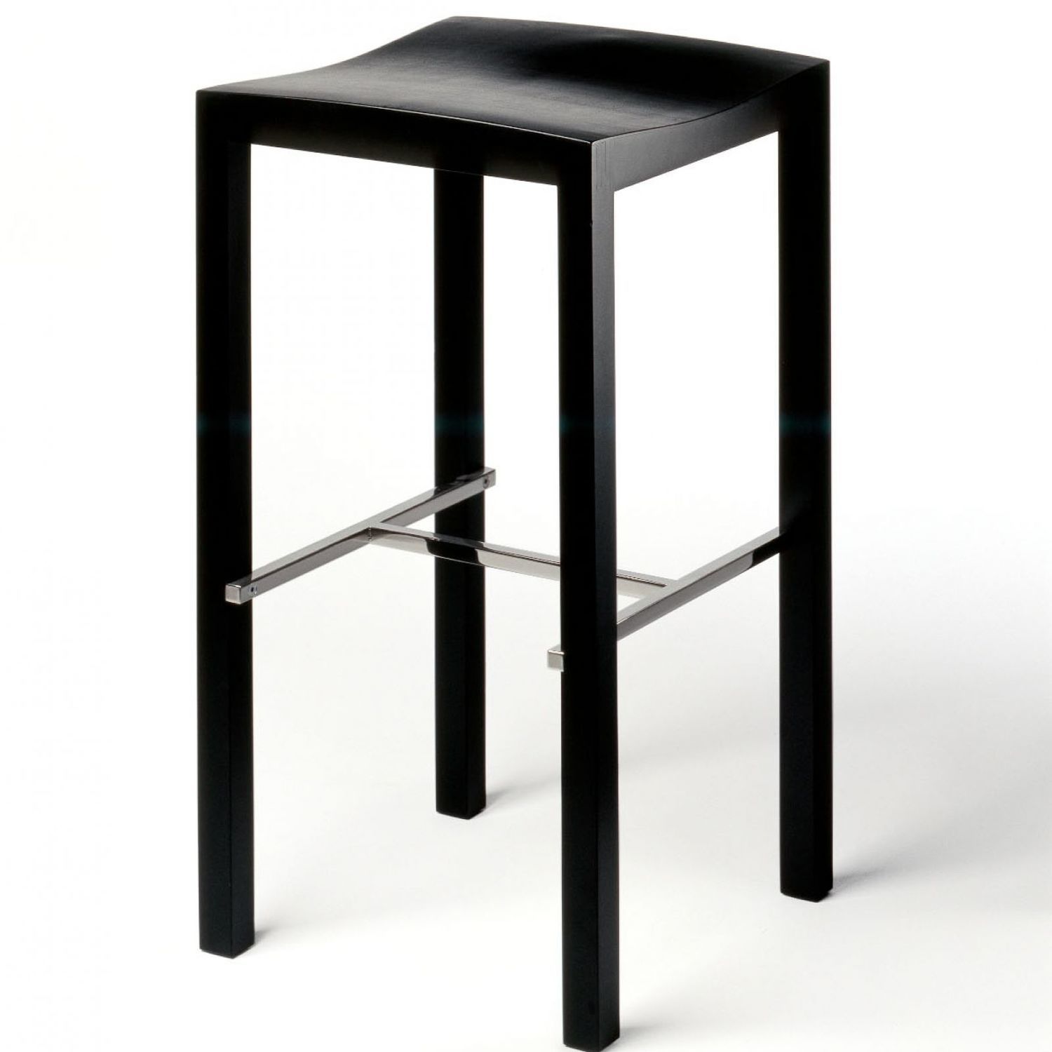 Contemporary bar stool - HELA - Mobel - wooden / wooden base / 4-legged