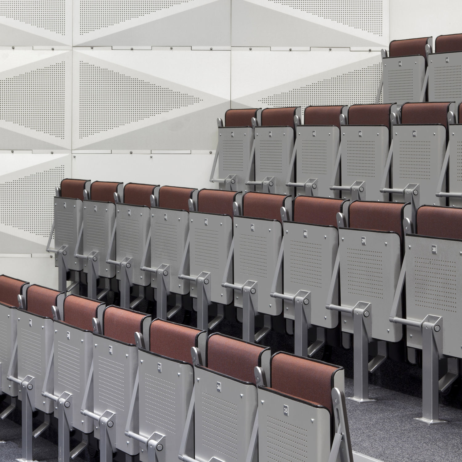 Contemporary auditorium seat - LESS B - Mobel - indoor / fabric / metal