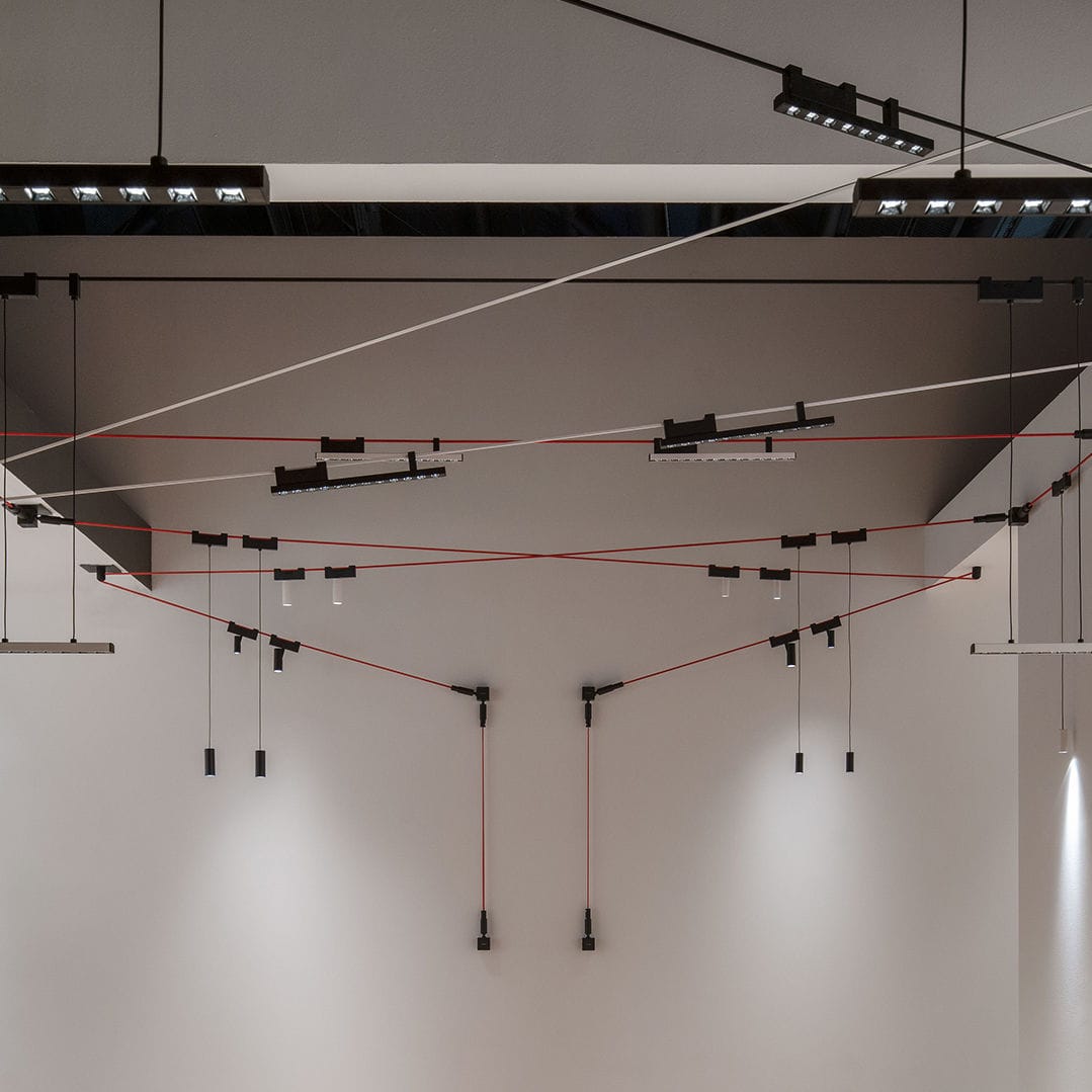 LED cable lighting - FUNIVIA - Artemide - round / linear / aluminum