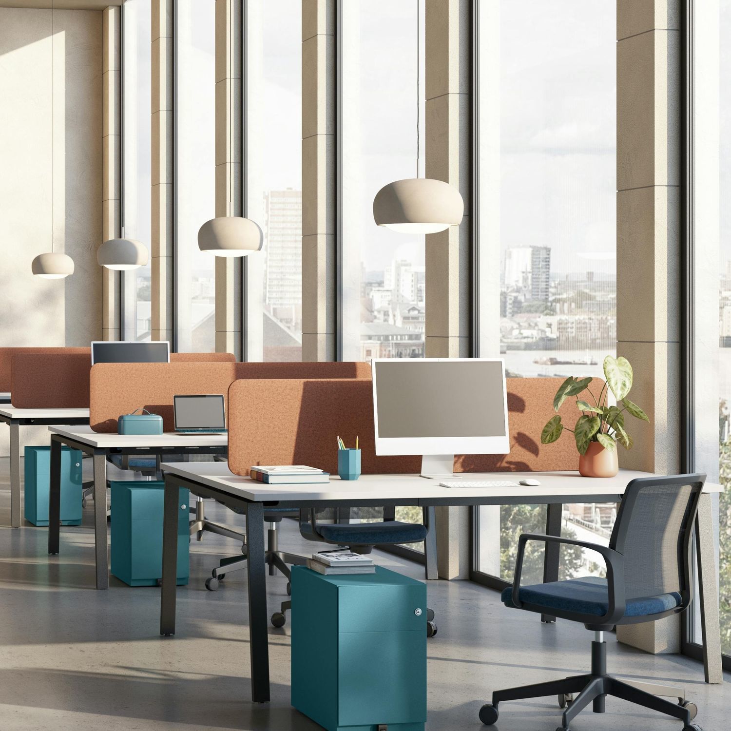Free-standing desk - ALIGN - BISLEY - contemporary / melamine / straight