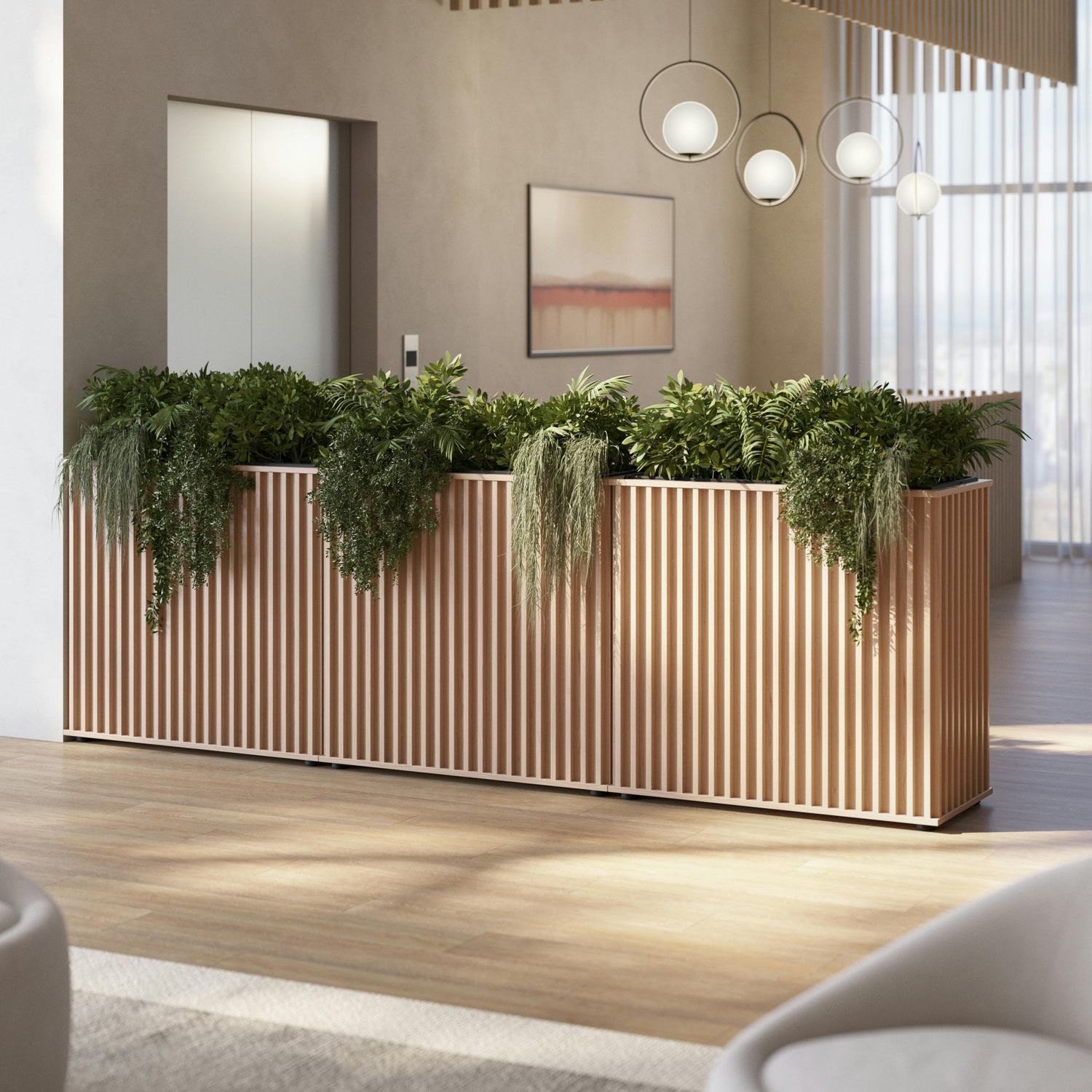 Steel planter - BISLEY - melamine / rectangular / contemporary