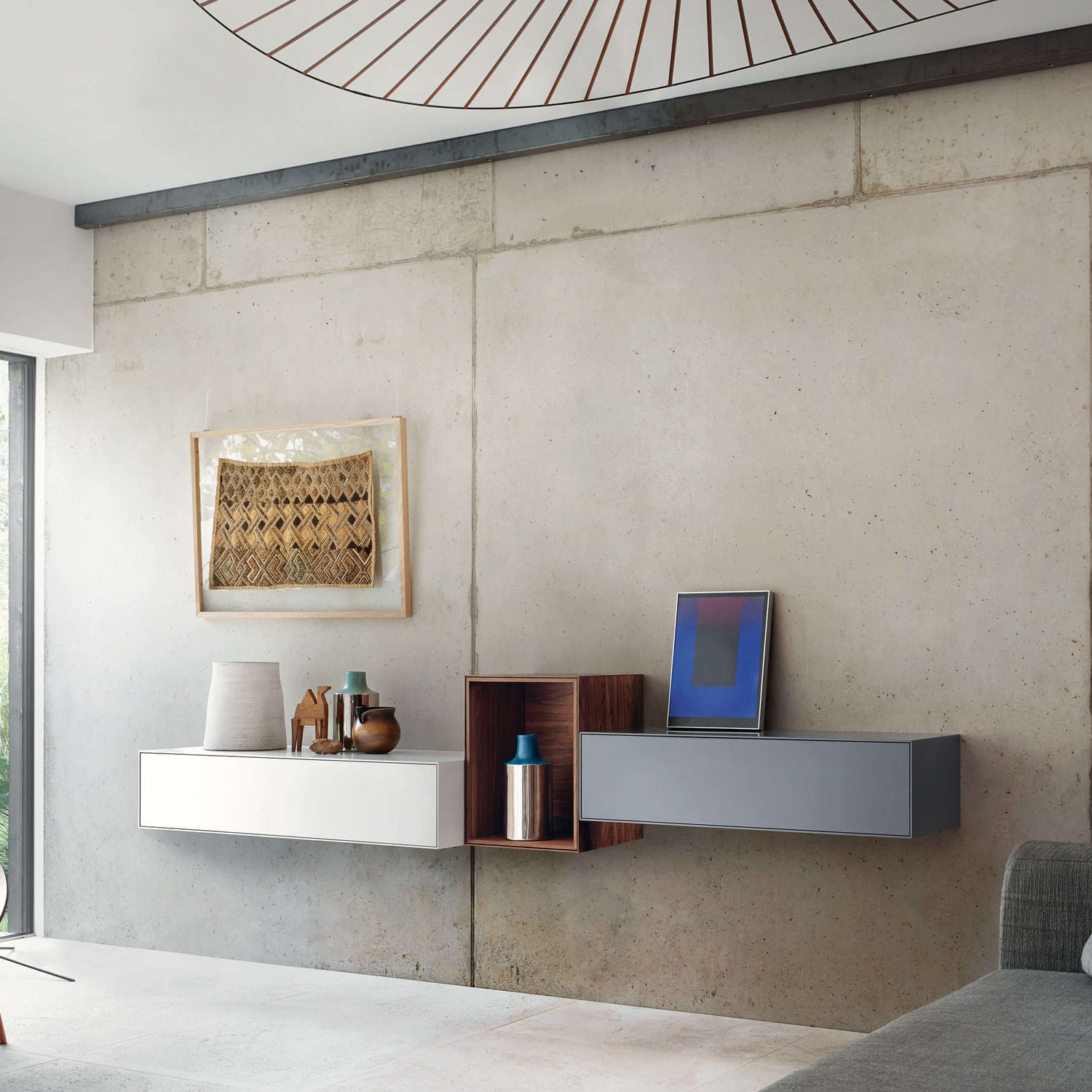 Contemporary living room wall unit - NEX BOX - Piure GmbH - lacquered wood