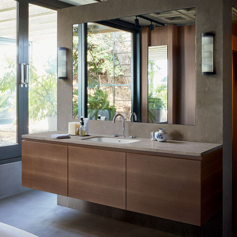 Corian® vanity top - Weathered Aggregate - CORIAN - custom-made