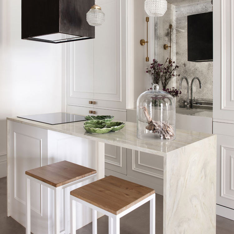 Corian® countertop - Carrara Crema - CORIAN - beige / square edge