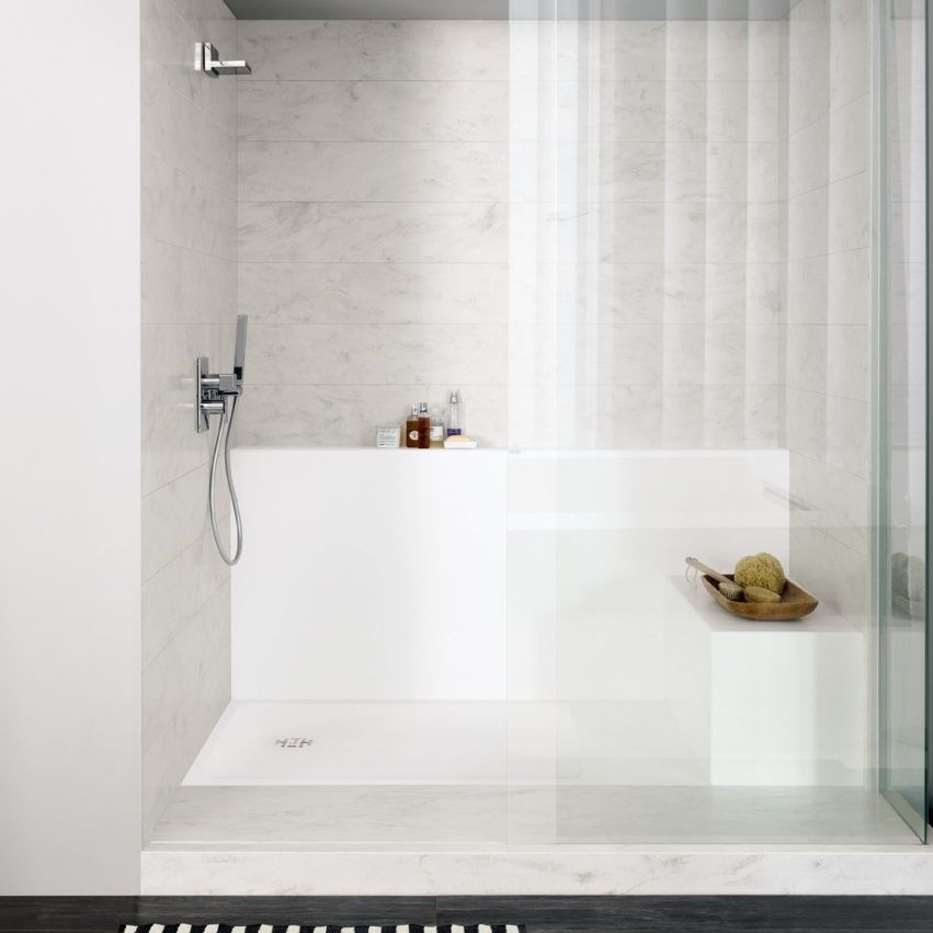 Rectangular shower base - Smart - CORIAN - recessed / extra-flat / Corian®