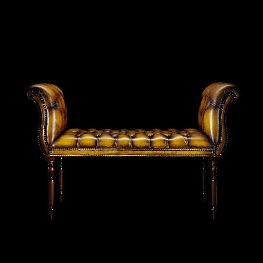 Classic upholstered bench - WINDOW - Fleming & Howland - leather ...