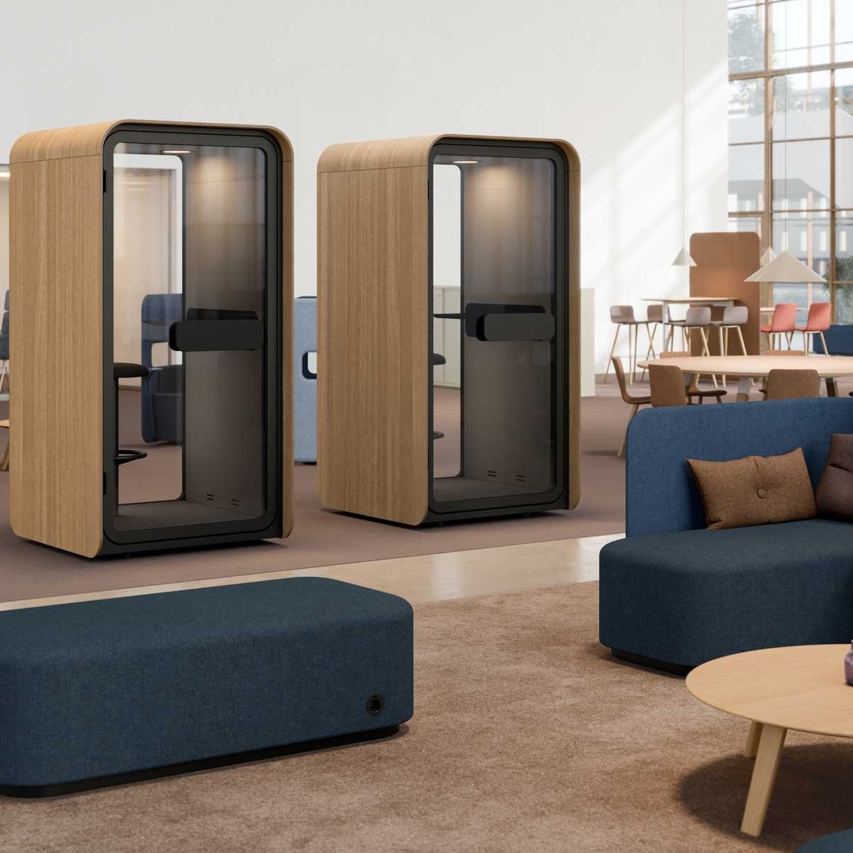 Commercial phone booth - Podbooth - Martela - glass / felt / laminate